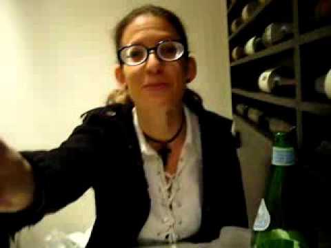 Infamous girl with glasses Sandra wearing strong myodisc glasses dining ...