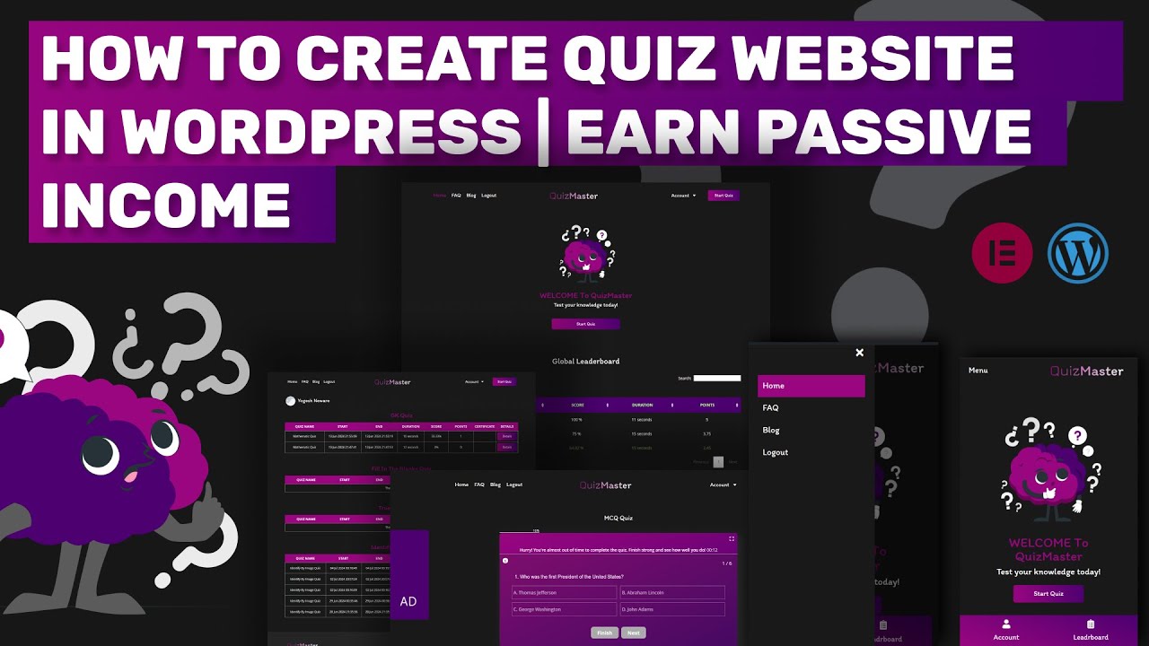 How to Create a Quiz Website In Wordpress | Earn Passive Income ...
