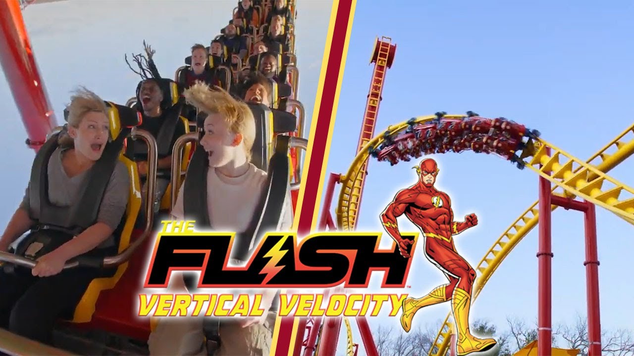THE FLASH: Vertical Velocity **NEW FOR 2025** (4K B-Roll)- Six Flags ...