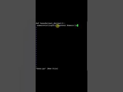 Convertir de Decimal a Hexadecimal con Python #shorts - YouTube