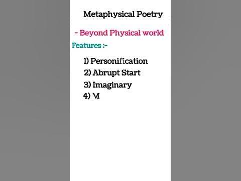 Metaphysical poetry in literature | Features of Metaphysical poetry # ...