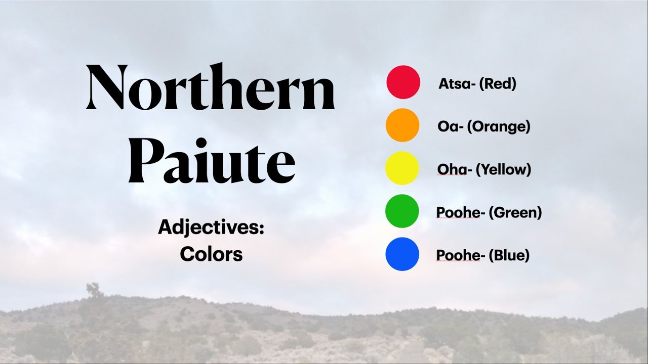 Northern Paiute: Colors - YouTube