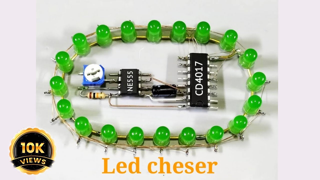 New Led Chaser Light Circuit 2022 || IC4017 @Ac_Dc_Hacker - YouTube