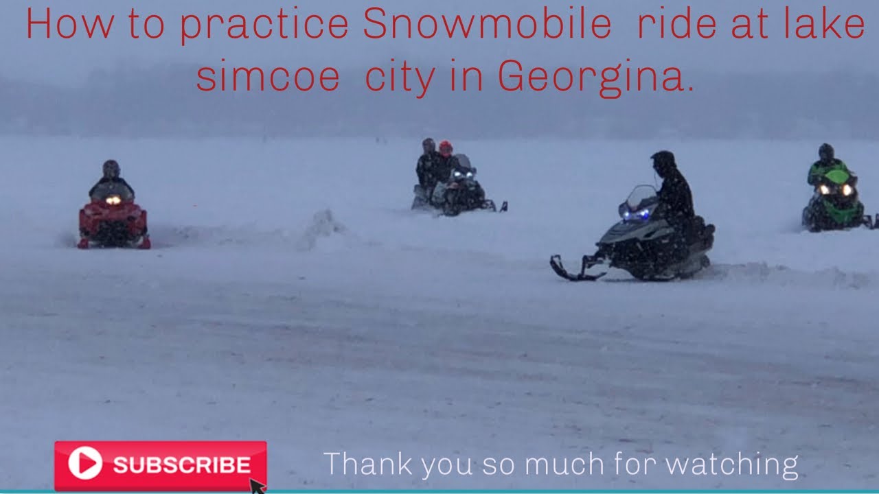 How to practice snowmobile ride. Snowmobiles race at lake Simcoe. - YouTube