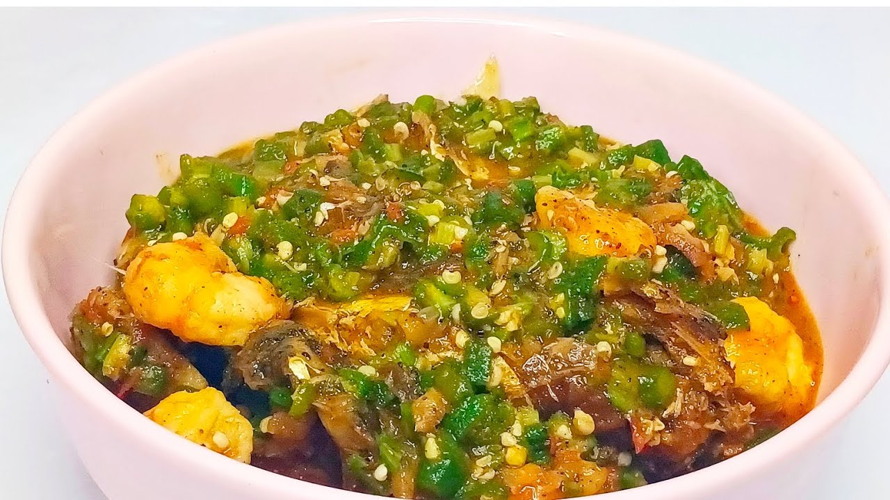 How to Cook authentic Okra Soup with smoked Mackerel Fish & prawn # ...