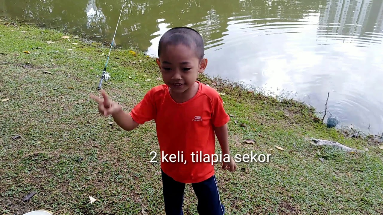 Anak2 mancing kat Tasik Kelana Jaya - YouTube