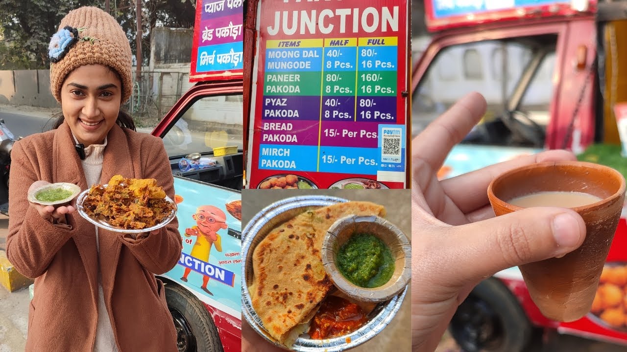 Lucknow Street Food🤩Gomtinagar Street Food|Pakoda Junction|Lucknow Food ...