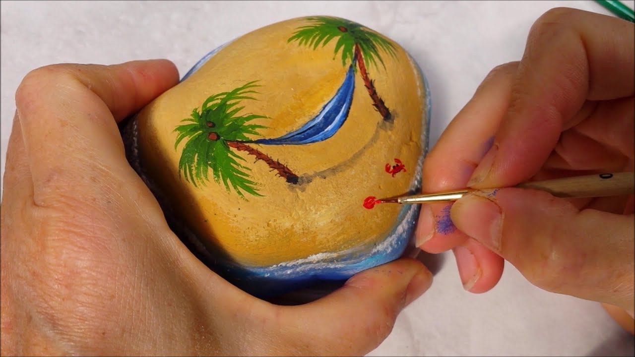 Insel malen // auf Stein | Marion Kaiser - YouTube