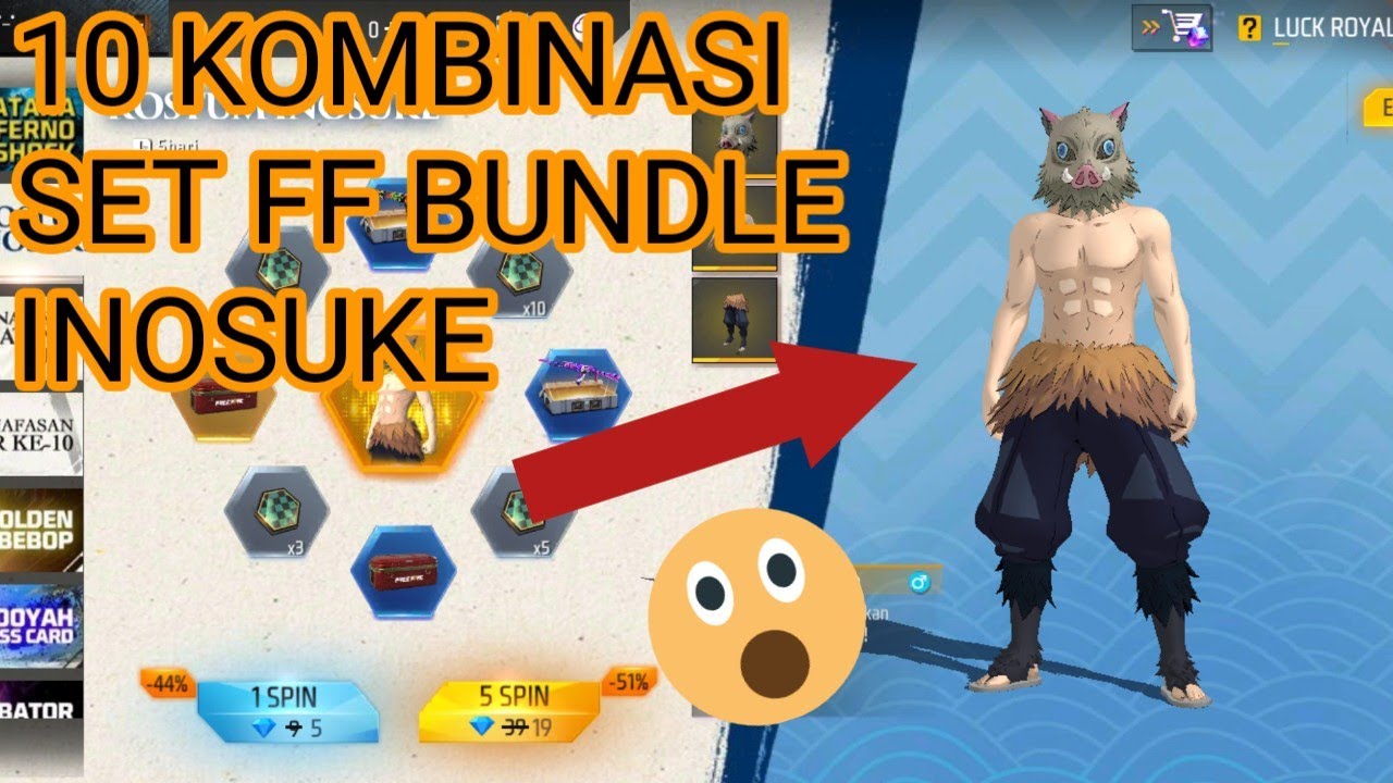 10 KOMBINASI SET FF BUNDLE INOSUKE - YouTube