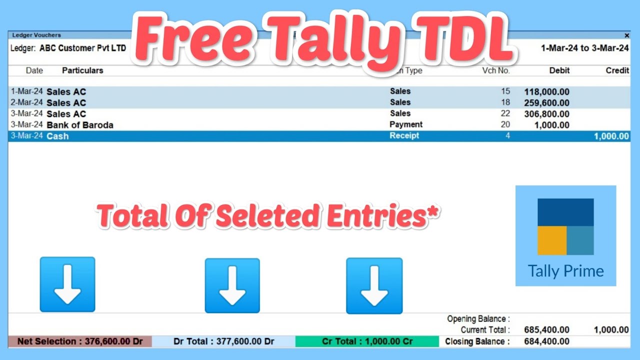 Free Tally TDL to Get Total of Selected Lines in Tally Prime Reports ...
