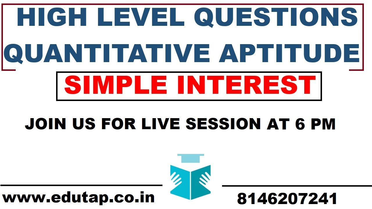 High Level Questions of Simple Interest | Quantitative Aptitude | - YouTube