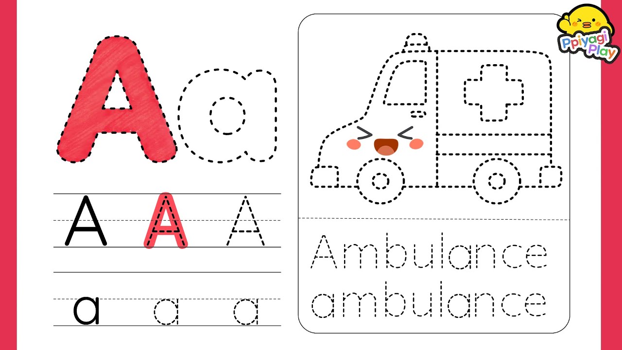 그림 그리고 색칠하며 알파벳 A로 시작하는 영어 단어 배우기 Learn The Alphabet A Word By