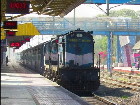 Twin ABR WDM3A storm through mainline with Ahmedabad - Ajmer 'InterCity ...