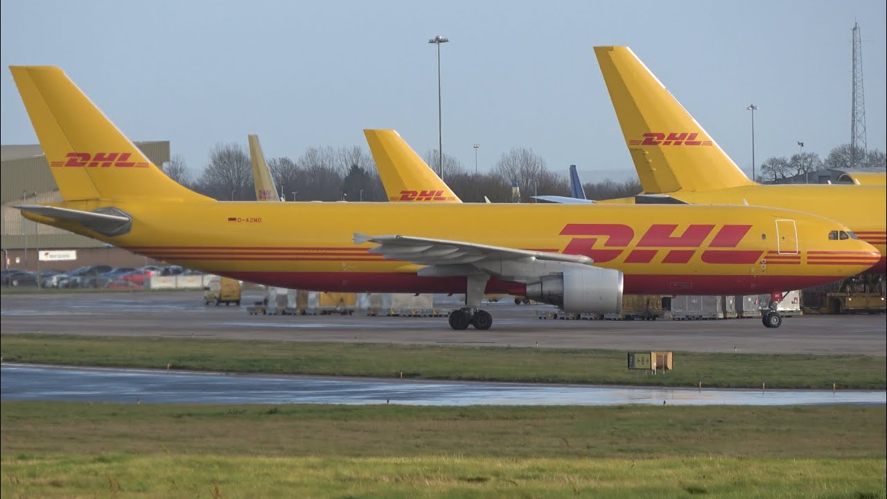 DHL A300-600 GUSTY ARRIVAL & TAXI AT EAST MIDLANDS AIRPORT! 09/12/23 ️ ...