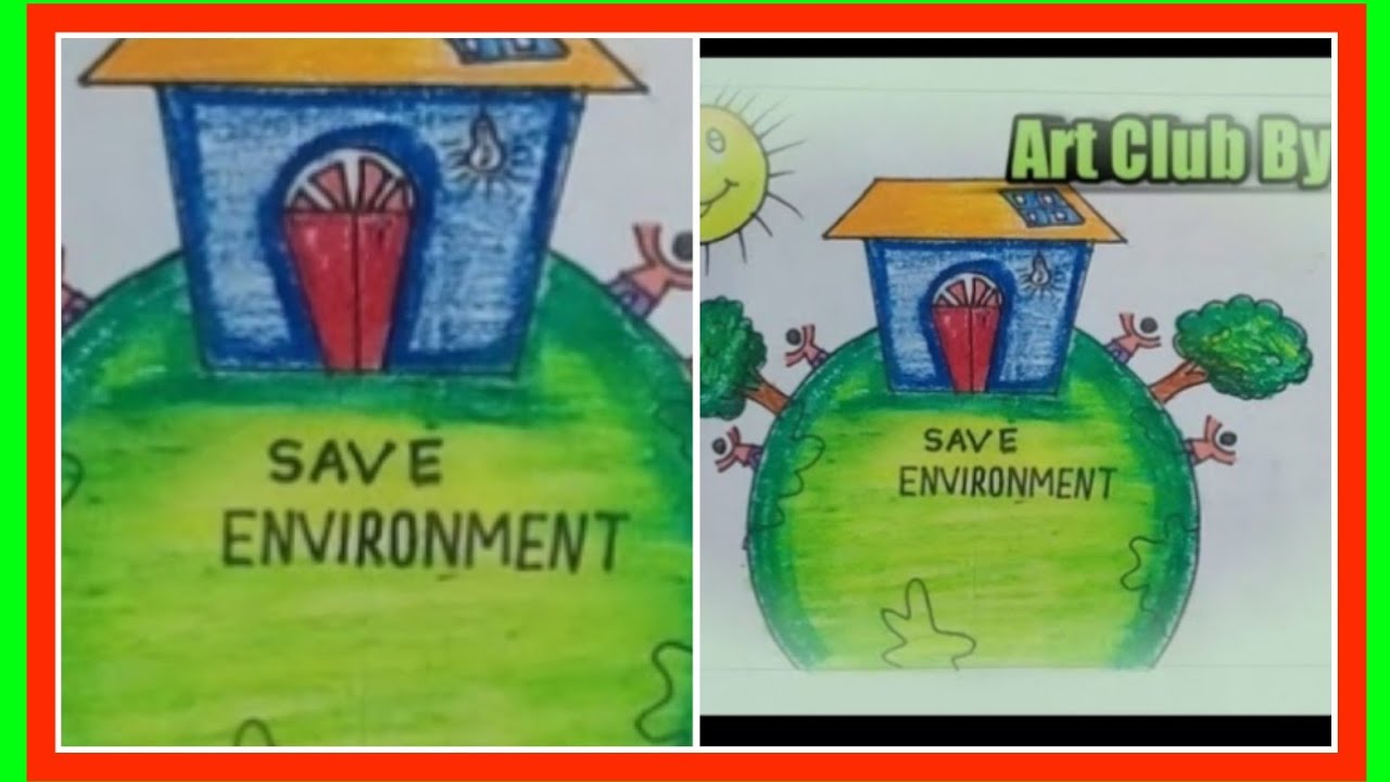 How to draw & Save Environment। Easy Drawing Tutorial For Kids - YouTube