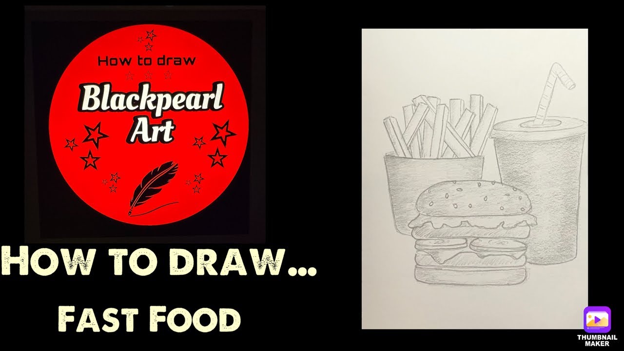 How to draw ... fast food - YouTube