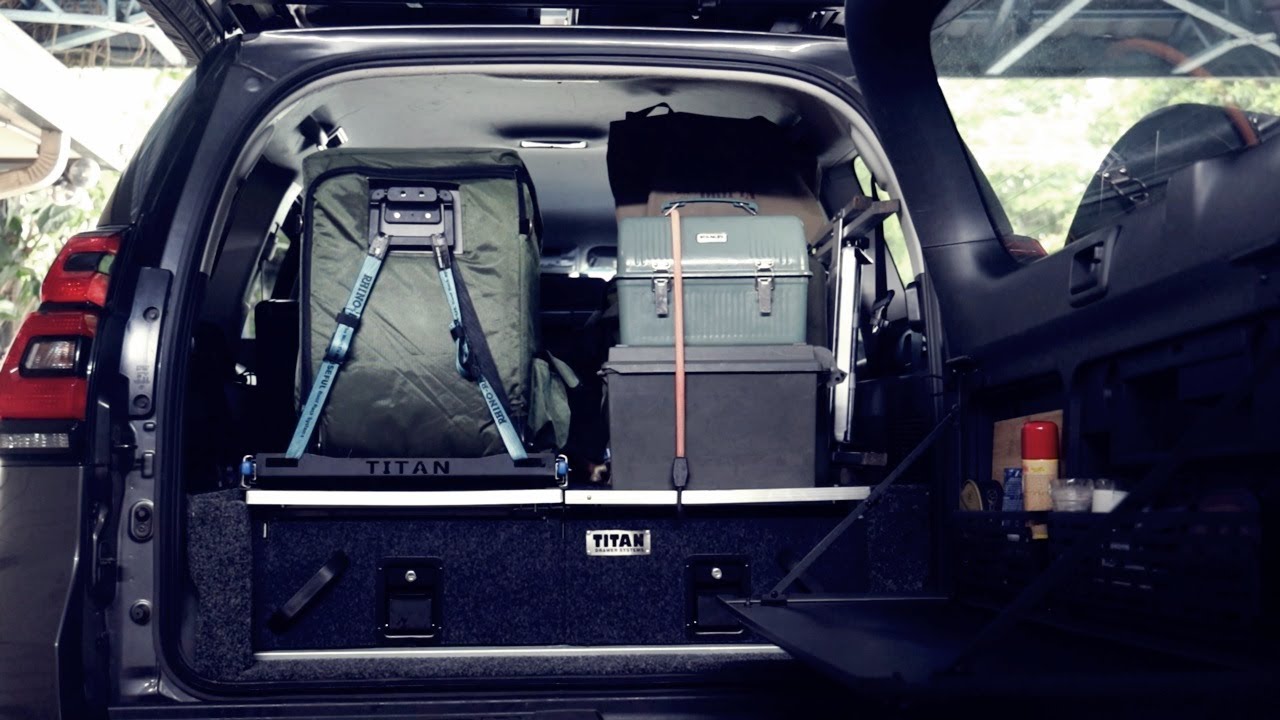 My Toyota Landcruiser Prado Camping Setup | Drawer and Rear Door Table ...