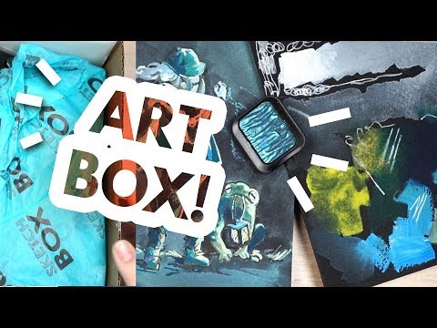 Watercolour on BLACK Paper? ok then... // Reverse Watercolour (January Sketchbox)