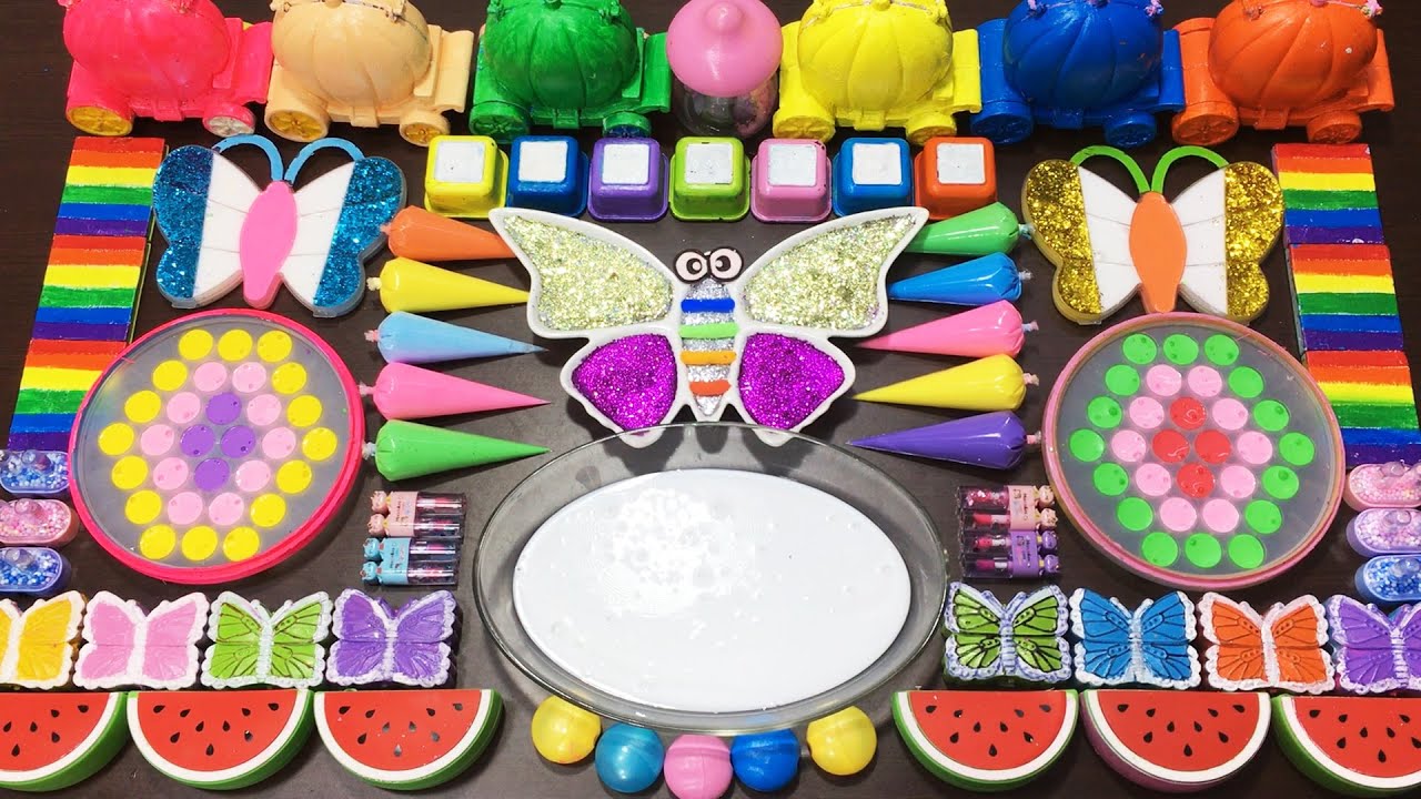 BUTTERFLY Slime🌻🌻🌻 Mixing random into GLOSSY slime🌻🌻🌻Satisfying LaLa ...