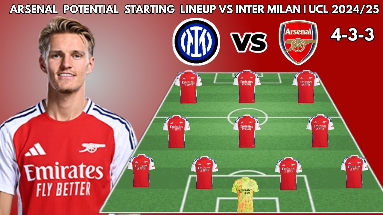 INTER MILAN VS ARSENAL | Potential starting lineup UEFA CHAMPIONS ...