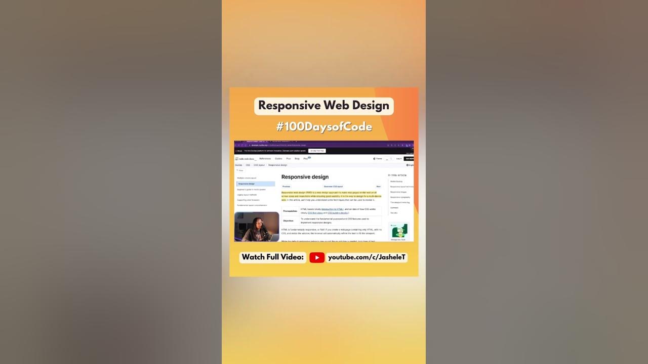 Responsive Web Design (clip) | #100DaysofCode #responsivedesign #CSS #webdevelopment - YouTube
