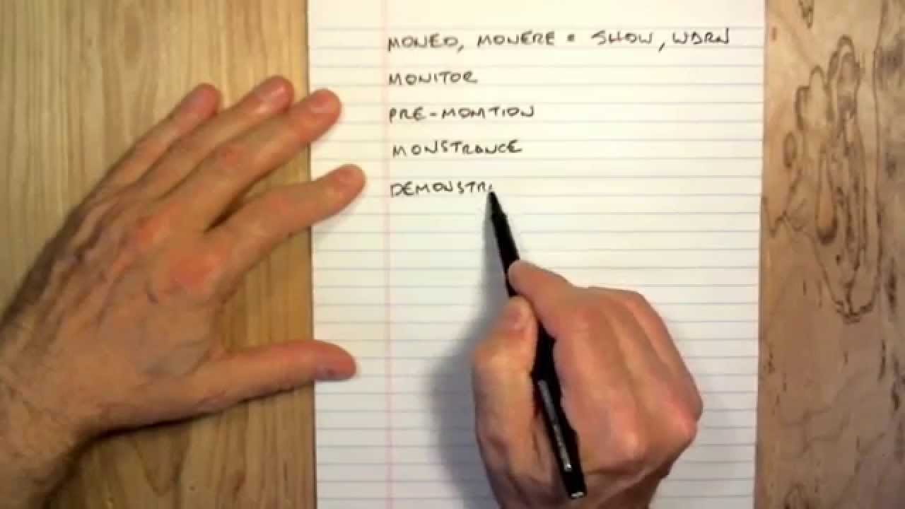 LATIN ROOTS MONEO, MONERE in ENGLISH WORDS - YouTube