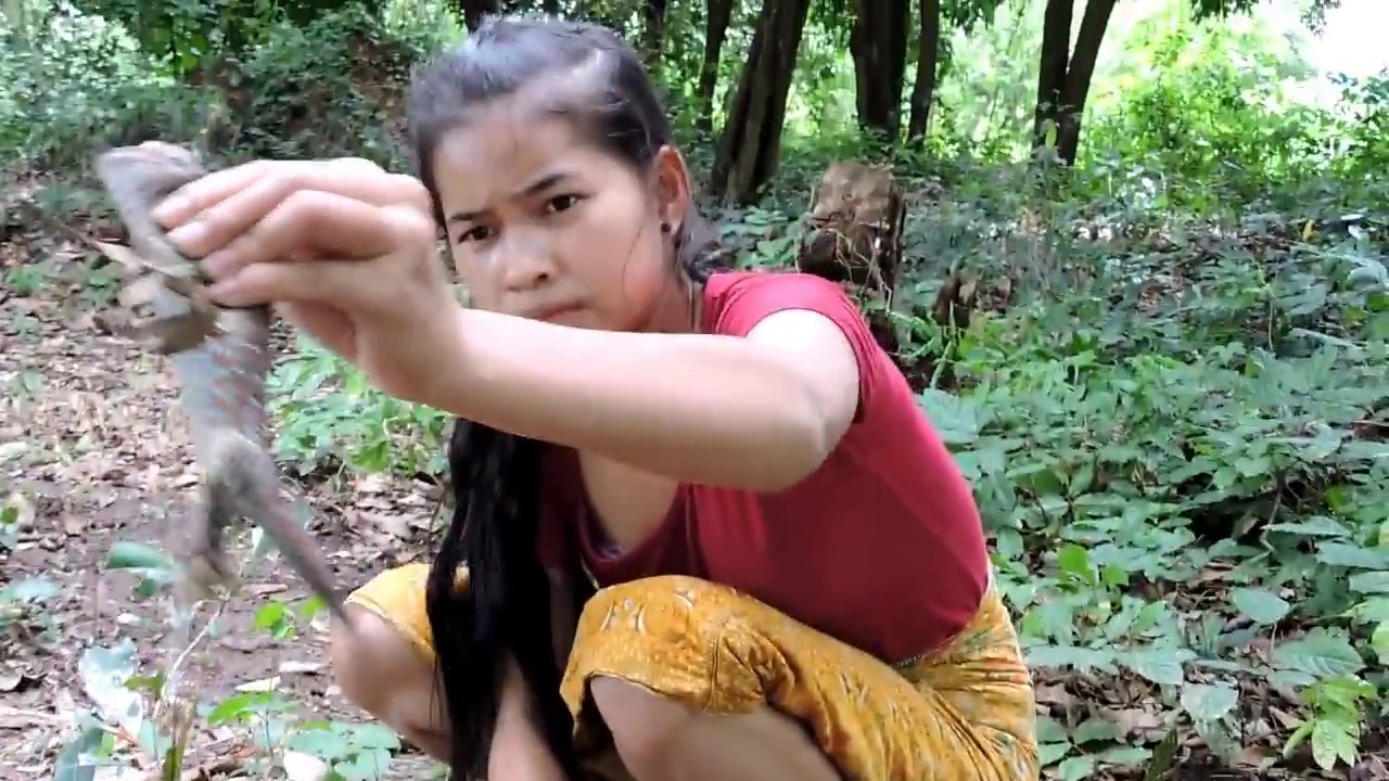 find gecko on tree - cooking gecko on rock - eating deliciousThis time ...