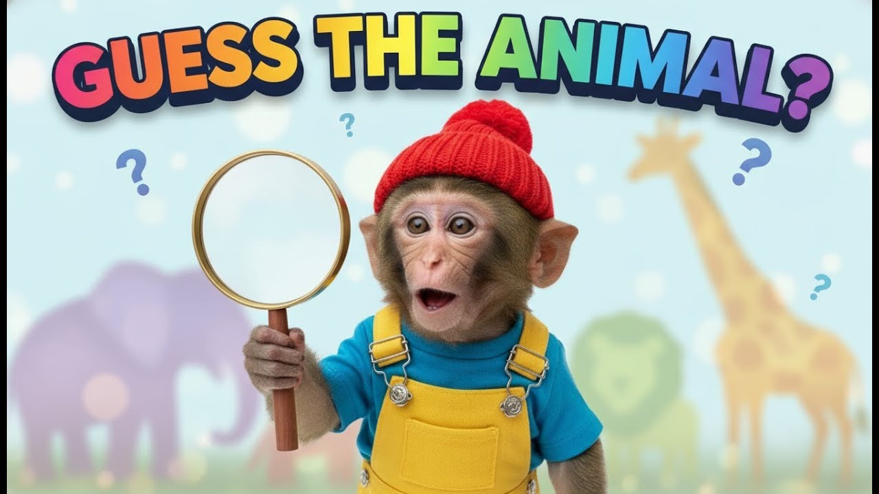 Baby Monkey Plays Animal Guessing Game 🐵 Learn 50+ Animals ...