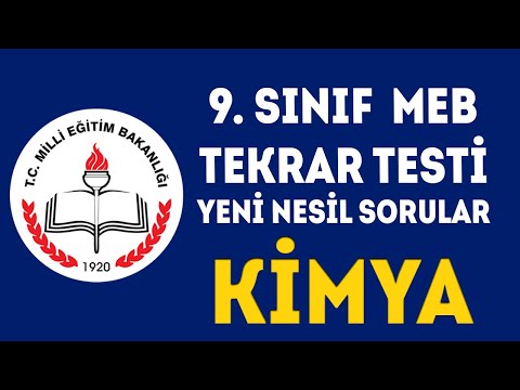 9. Sınıf MEB Kimya Tekrar Testi Yeni Nesil Sorular - 3. Tekrar Testi