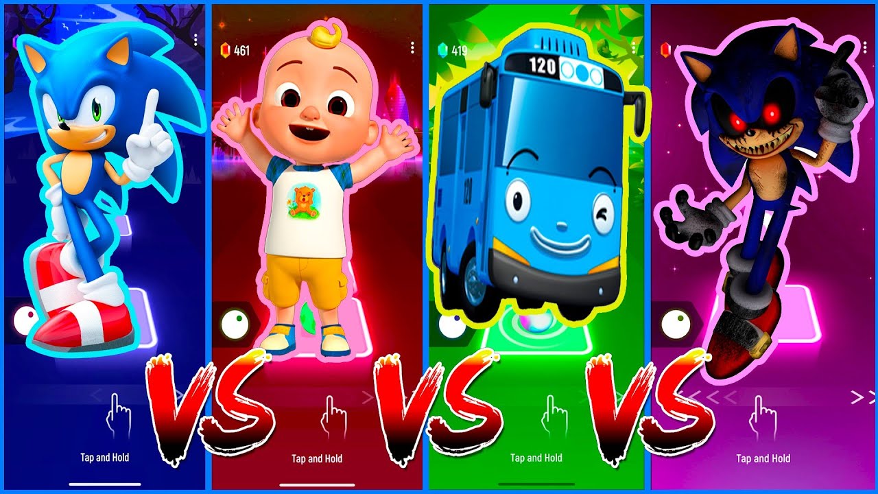 Sonic Prime 🆚 Cocomelon Baby 🆚 Tayo The Little Bus 🆚 Sonic Exe - Tiles ...