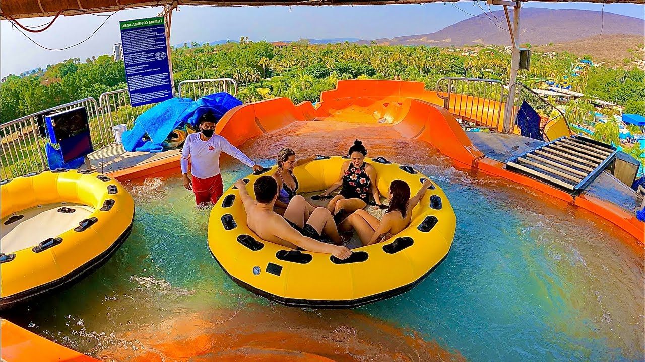 Family Rafting Water Slide at El Rollo Parque Acuático - YouTube