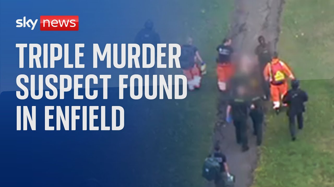 Triple murder suspect found in Enfield - YouTube