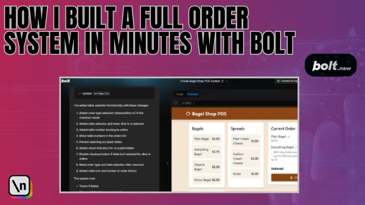 How I Built a Full Order System in Minutes with Bolt by GC, Independent ...