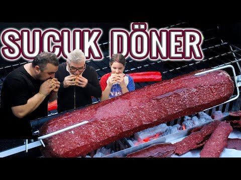 MANGALDA SUCUK DÖNER DENEMESİ (Kömürde Sucuk Döner Çevirme)