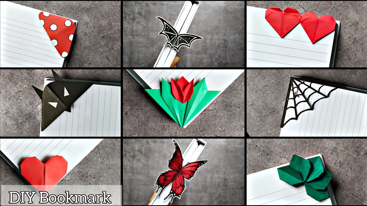 9 Types of DIY Paper Bookmarks | Easy & Creative Bookmark Ideas | - YouTube