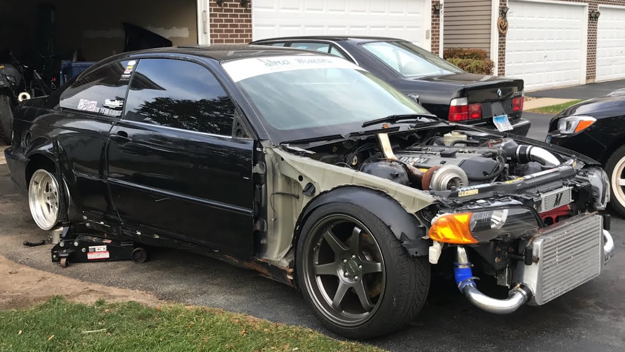 Turbo E46 Gets Jegs Drag Wheels (15x10) - YouTube