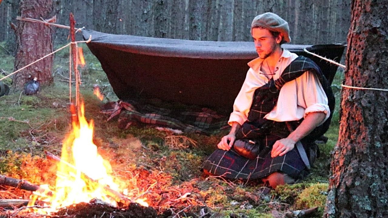 Historical Bedroll Shelter | Overnight Highlander Camp - YouTube