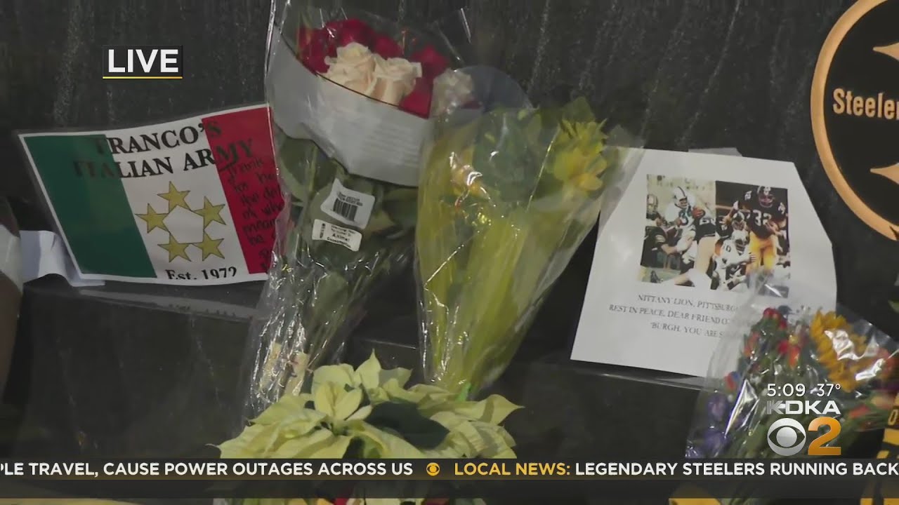 Steelers fans create memorial for Franco Harris - YouTube
