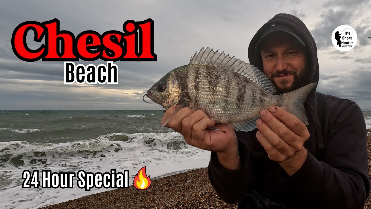 UK Beach Fishing. Chesil Beach. Fishing A Storm, 4k Sea Fishing. - YouTube