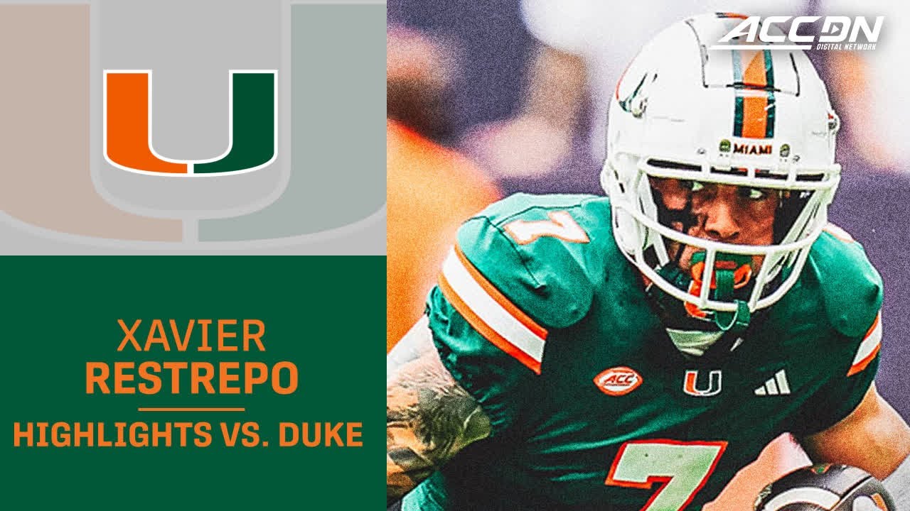 Miami WR Xavier Restrepo Makes History During Big 'Canes Win - YouTube