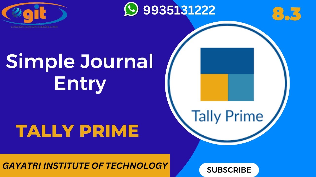 Simple Journal Entry in Tally Prime | GIT Education - YouTube