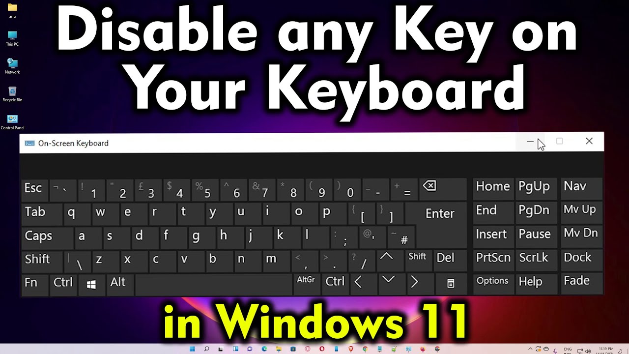 How to Disable a Key on Your Keyboard in Windows 11 - YouTube