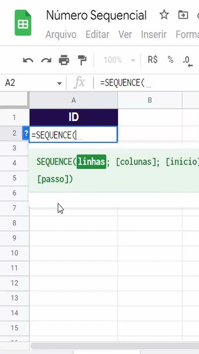 GERAR NÚMERO SEQUENCIAL no Google Sheets #shorts - YouTube
