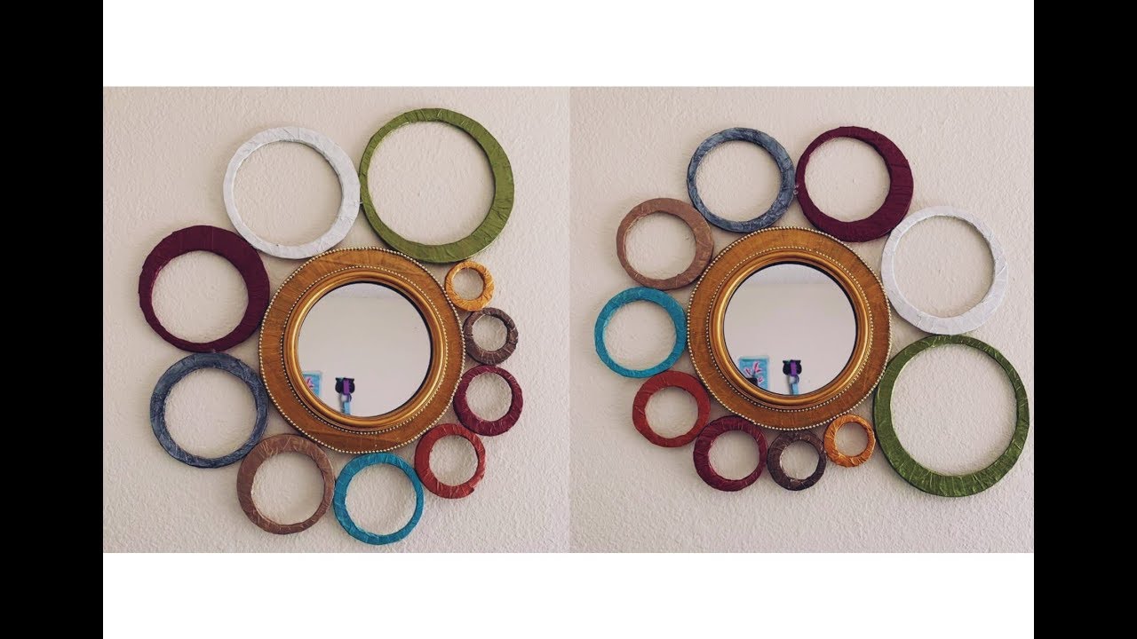 Wall art using card board and mirror/ Wall decor - YouTube