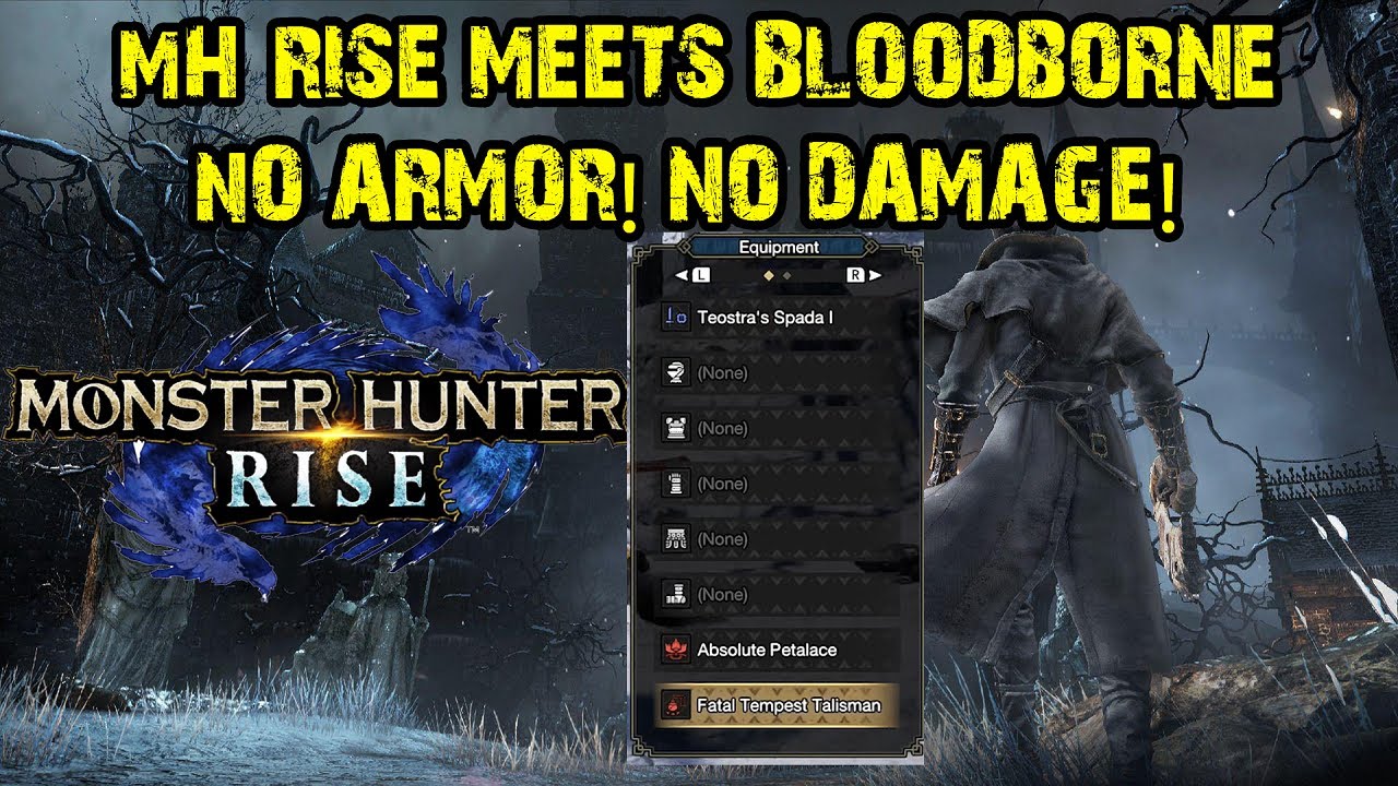 MH Rise meets Bloodborne - No Armor No Damage - Rajang - YouTube