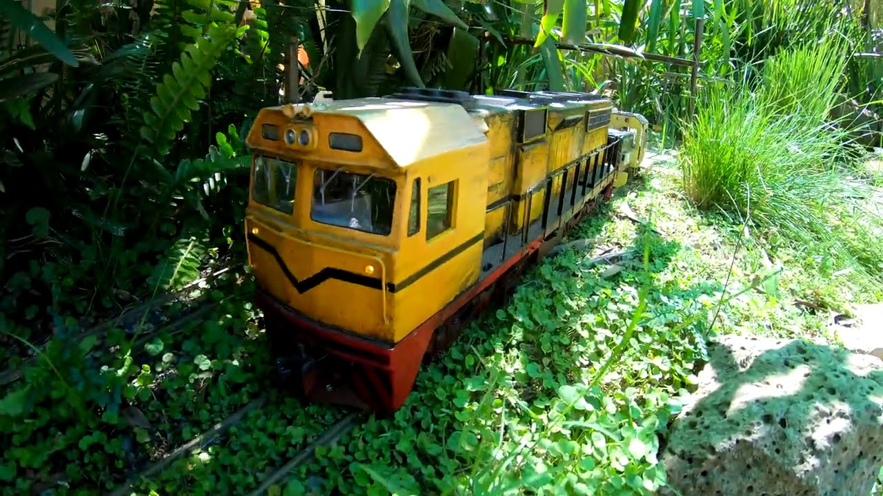 First train in two weeks - clearing the line - YouTube