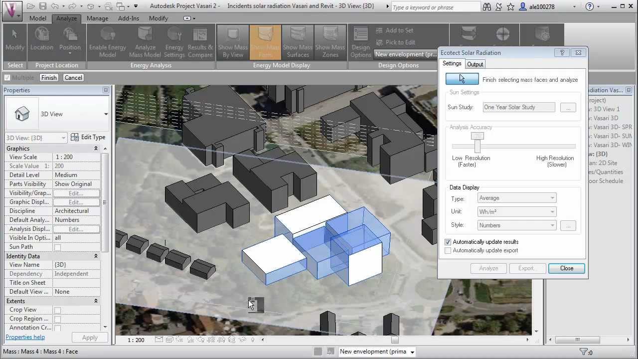 Incident Solar Radiation Analysis in Revit and Vasari - YouTube