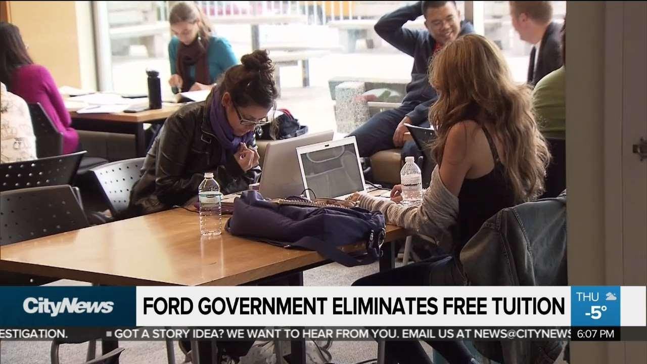 Ontario eliminates free tuition for low-income students - YouTube