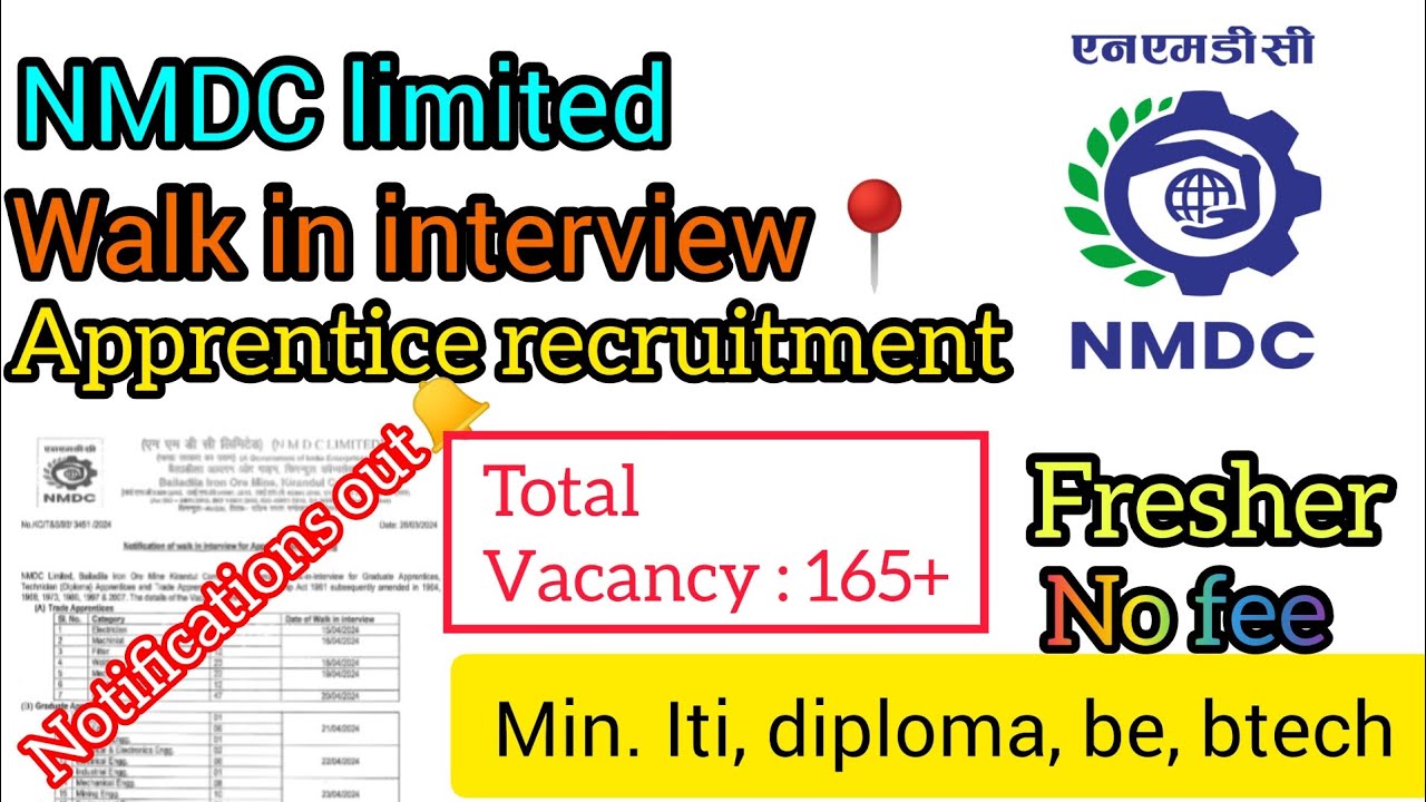 Nmdc Limited Apprentice Recruitment 2024 Nmdc New Recruitment Now