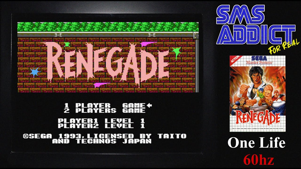 Renegade - Easy Version - Master System 60hz-60fps - One Life - Sans ...